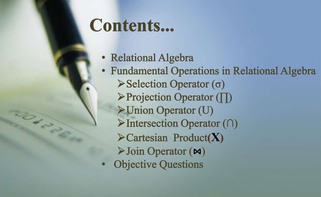 Relational algebra ppt | PPTX