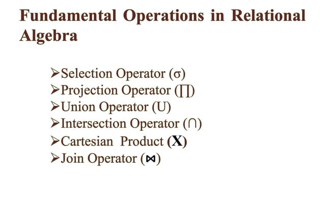 Relational algebra ppt | PPTX