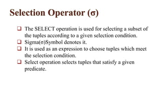 Relational algebra ppt | PPTX