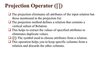 Relational algebra ppt | PPTX