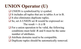 Relational algebra ppt | PPTX