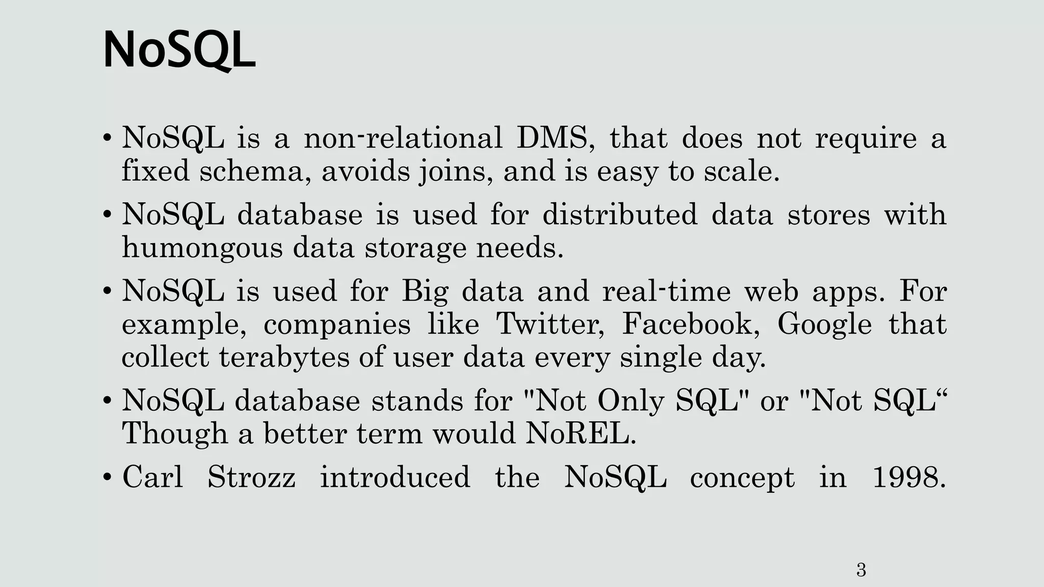 Relational and non relational database 7 | PPTX