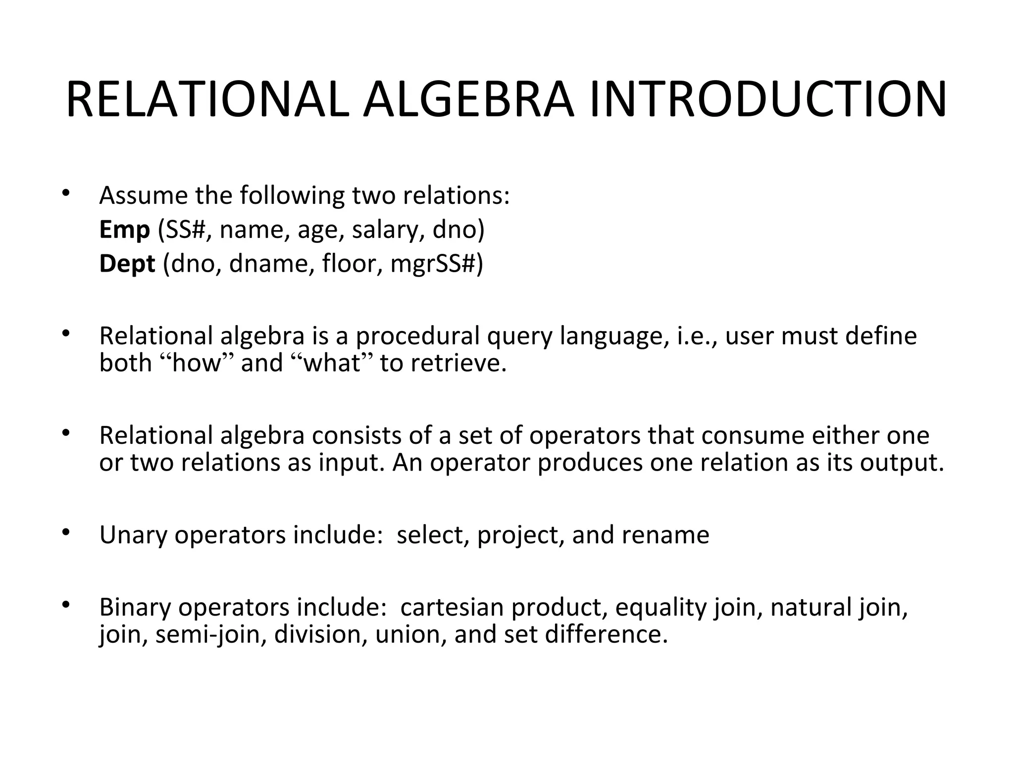 Relational Algebra | PPT | Databases | Computer Software and Applications
