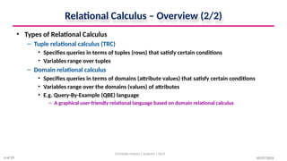 Relational Calculus in Database Management System | PPTX