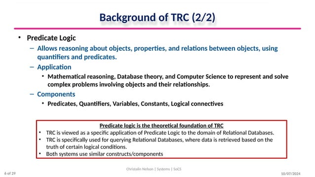 Relational Calculus In Database Management System Pptx