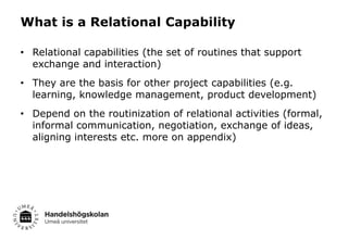 Relational capabilities in projects egos2013 | PPT
