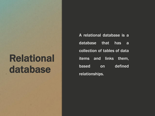 Relational Database Fundamentals Ppt