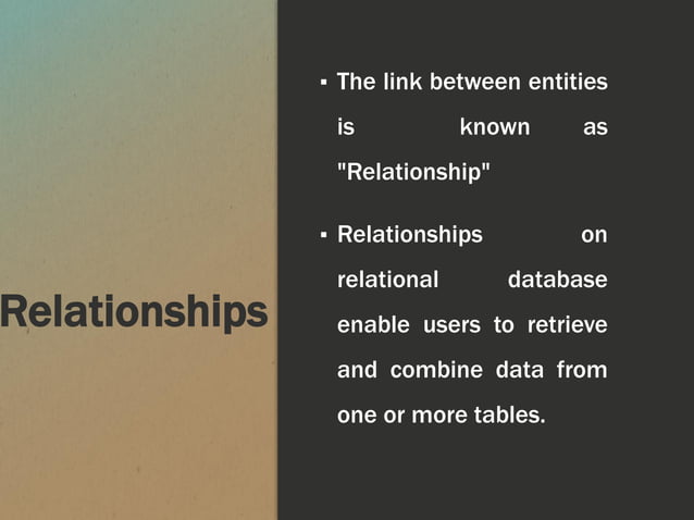 Relational Database Fundamentals Ppt