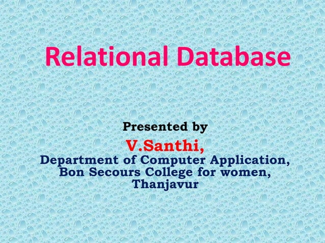 Relational Database Ppt 8673