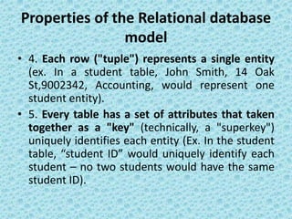 Relational database | PPTX | Databases | Computer Software and Applications