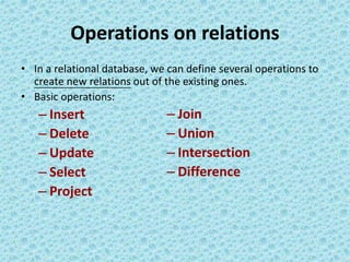 Relational database | PPTX | Databases | Computer Software and Applications