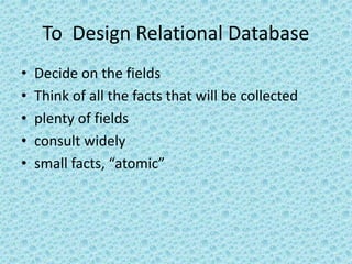 Relational database | PPTX | Databases | Computer Software and Applications