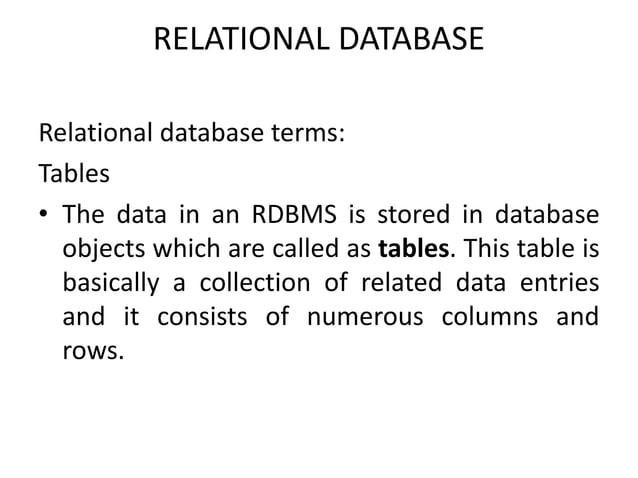 Relational Database Oracle Ppt