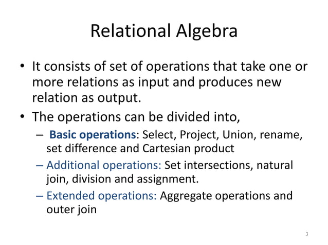 Relational Database and Relational Algebra | PDF | Databases | Computer Software and Applications