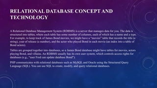 Relational database concept and technology | PPTX | Databases | Computer Software and Applications