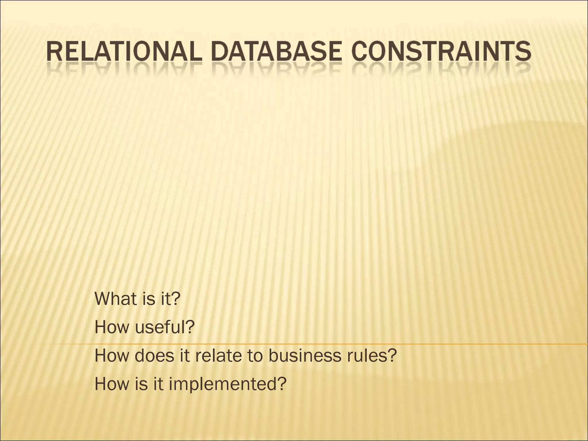 Relational databe | PPT