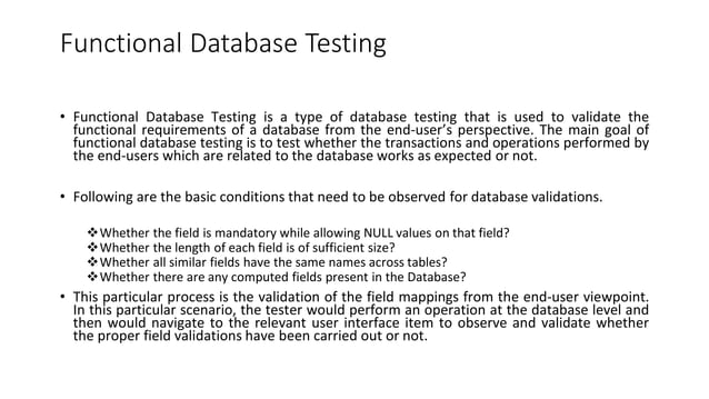 Relational Database Data Validation And Testing Part 4 Scpptx