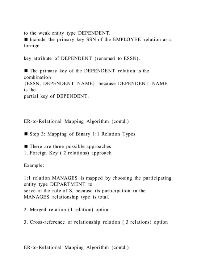Relational database design by er and err-to-relational ma | PDF