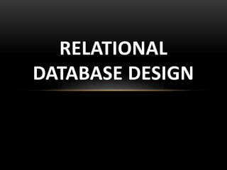 Relational database design unit(v) | PPT