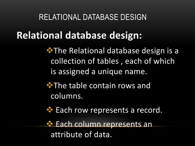 Relational database design unit(v) | PPT