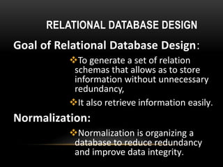 Relational database design unit(v) | PPT