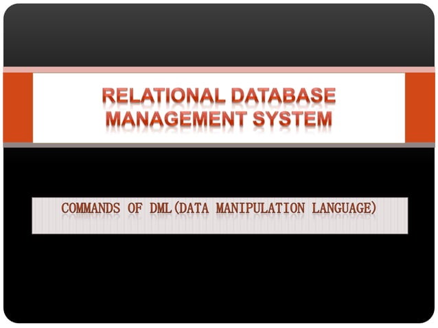 Commands of DML in SQL | PPTX