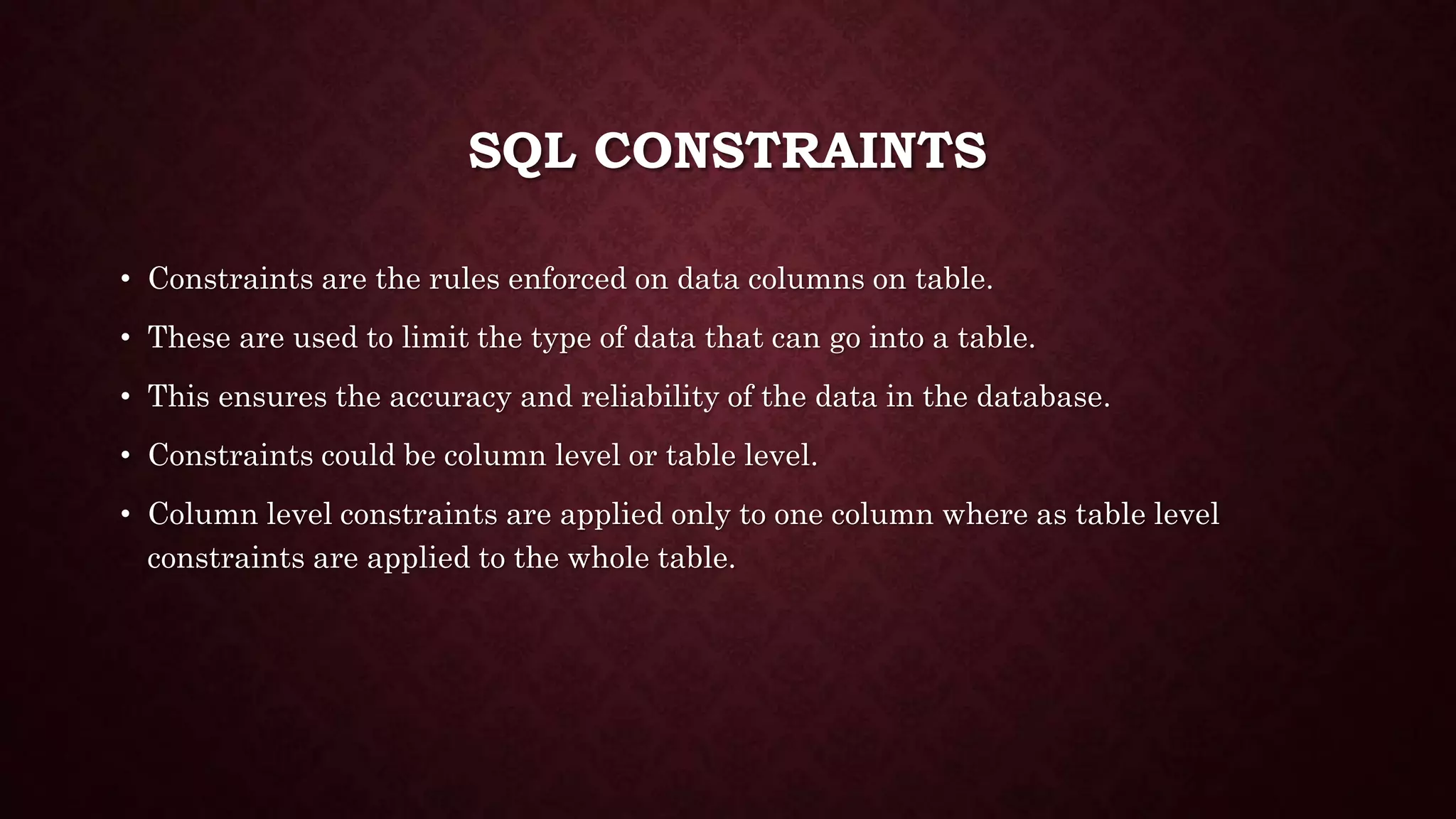 Relational Database Management System | PPTX