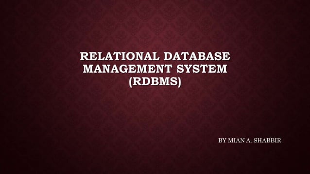 Relational Database Management System | PPTX