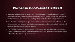 Relational Database Management System | PPT