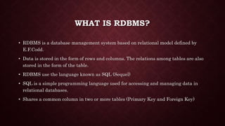 Relational Database Management System | PPTX