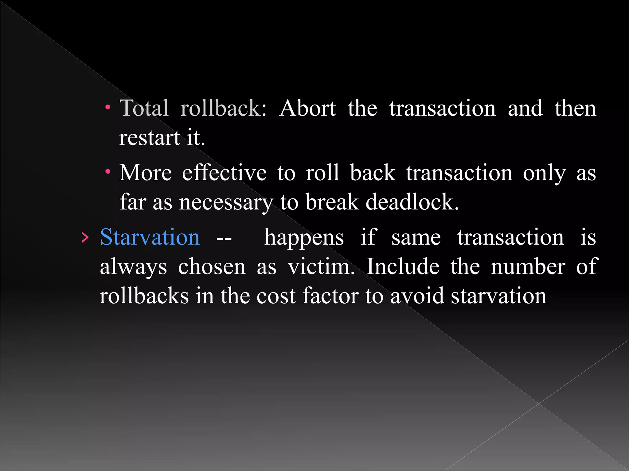 Transaction Management - Deadlock Handling | PPT