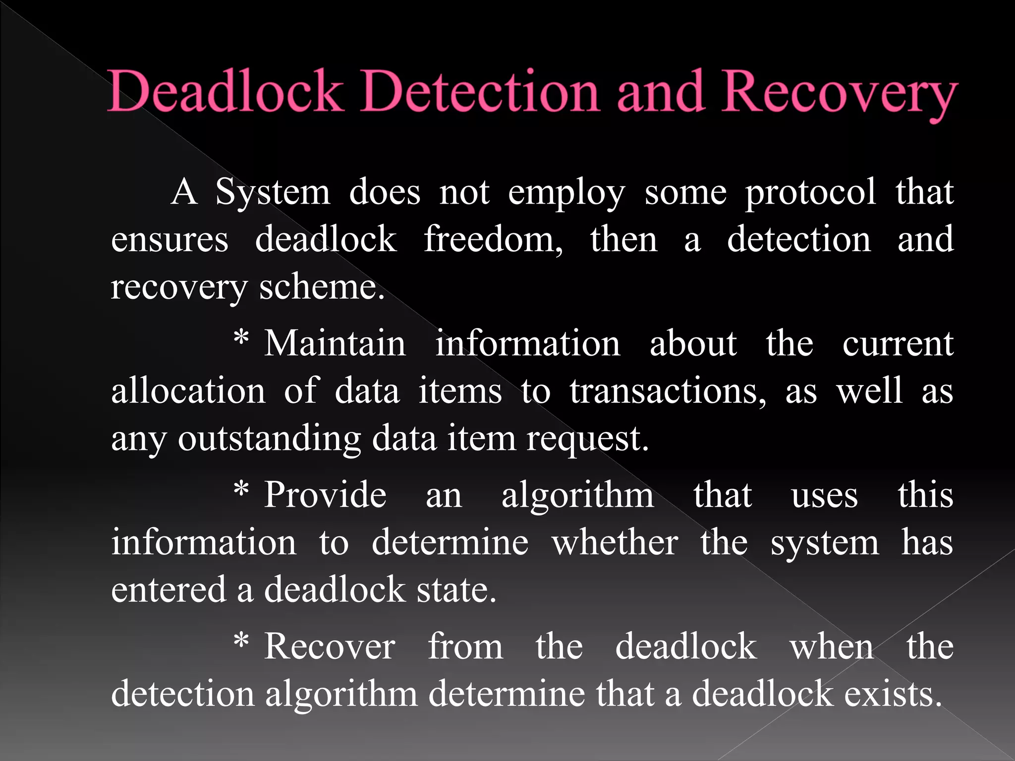 Transaction Management - Deadlock Handling | PPT