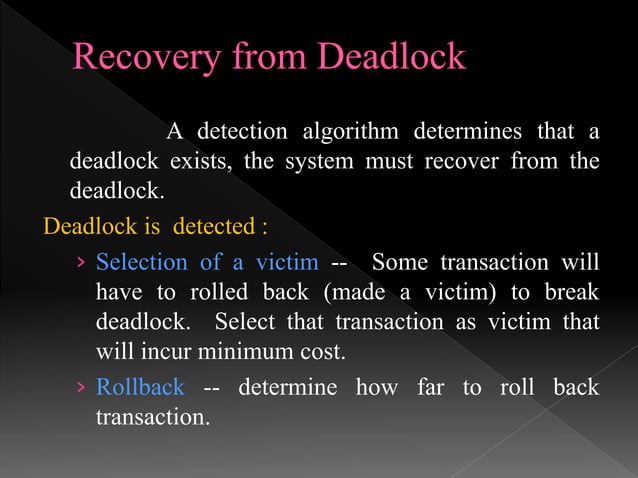 Transaction Management - Deadlock Handling | PPT
