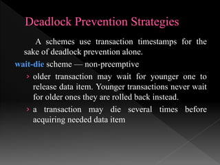 Transaction Management - Deadlock Handling | PPT