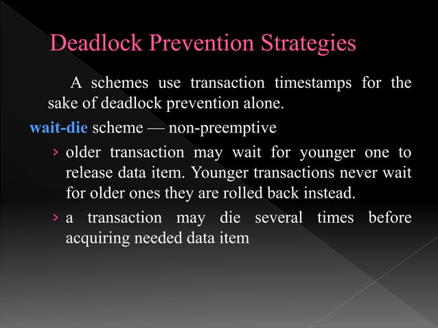 Transaction Management Deadlock Handling Ppt