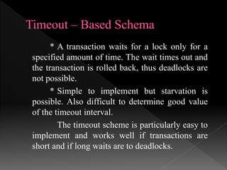 Transaction Management - Deadlock Handling | PPT