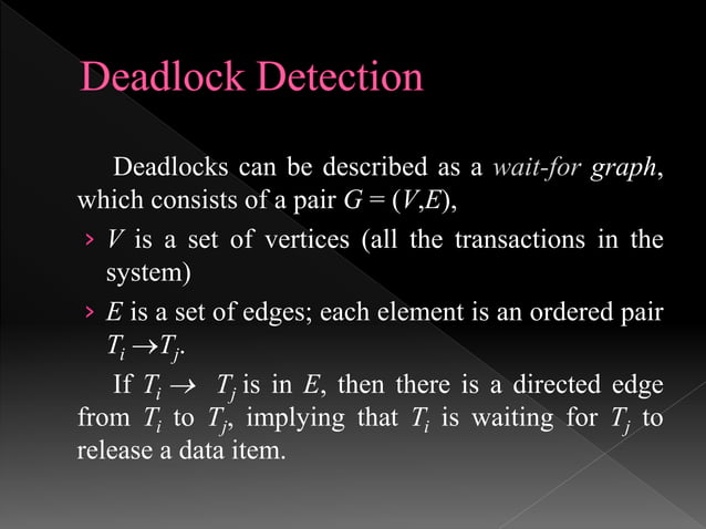 Transaction Management - Deadlock Handling | PPT