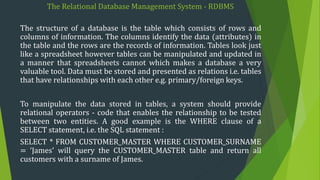 Relational database management systems | PPTX