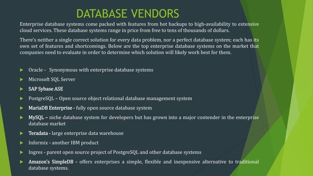 Relational database management systems | PPT