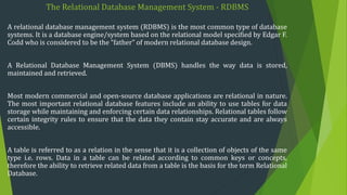 Relational database management systems | PPTX