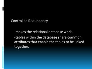 Relational database model -report | PPTX | Databases | Computer Software and Applications