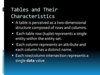 Relational database model -report | PPTX