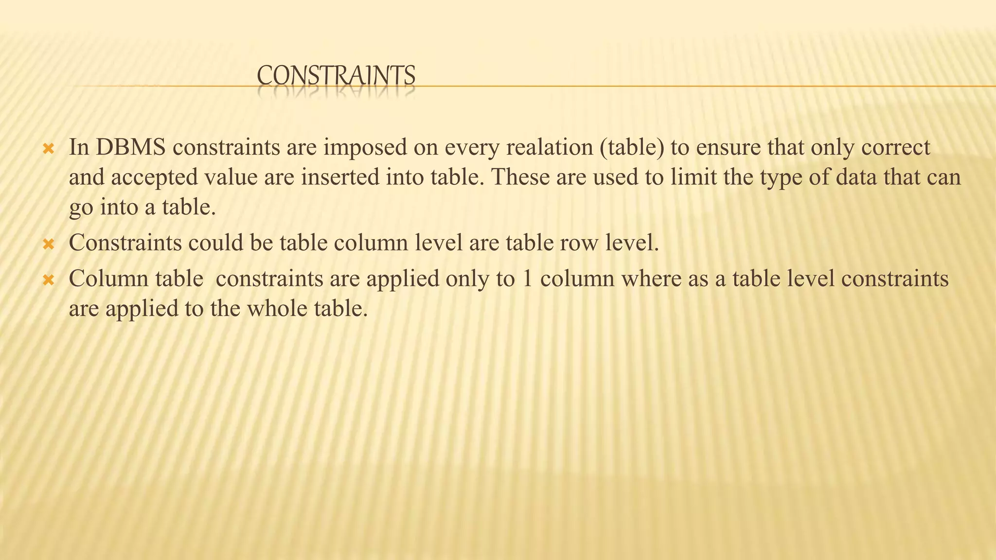 Relational data model | PPTX