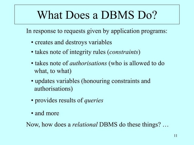 Relational dbms | PPT