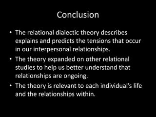 Relational Dialectics | Relational Dialectics Theory: Multivocal ...
