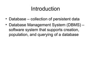 Introduction to Relational Databases ___ | PPT | Databases | Computer Software and Applications