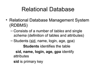 Introduction to Relational Databases ___ | PPT | Databases | Computer Software and Applications