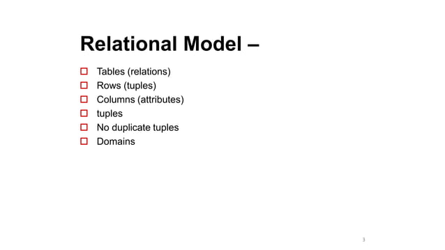 Relational model | PPT