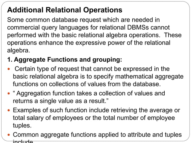 Relational Model and Relational Algebra.pptx | Databases | Computer Software and Applications