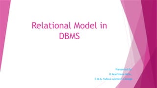 Relational Model in DBMS detail explanation | PPTX | Databases | Computer Software and Applications